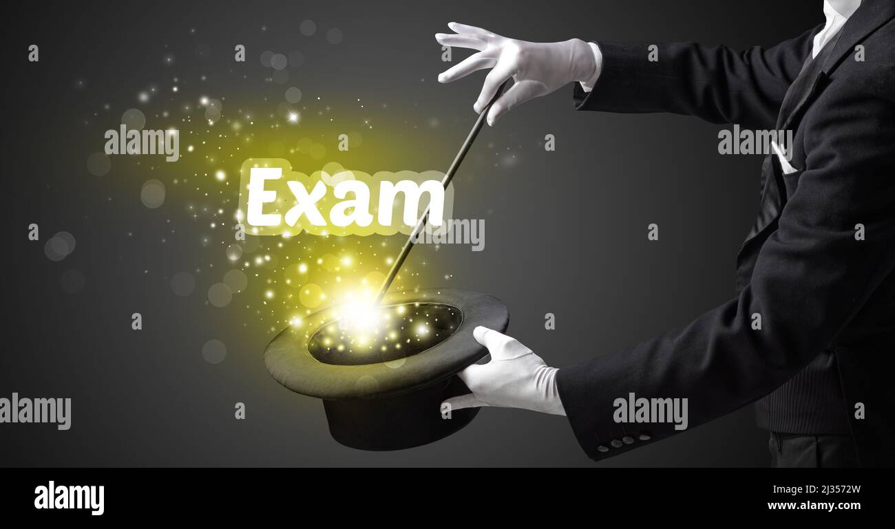 Illusionist is showing magic trick Stock Photo - Alamy
