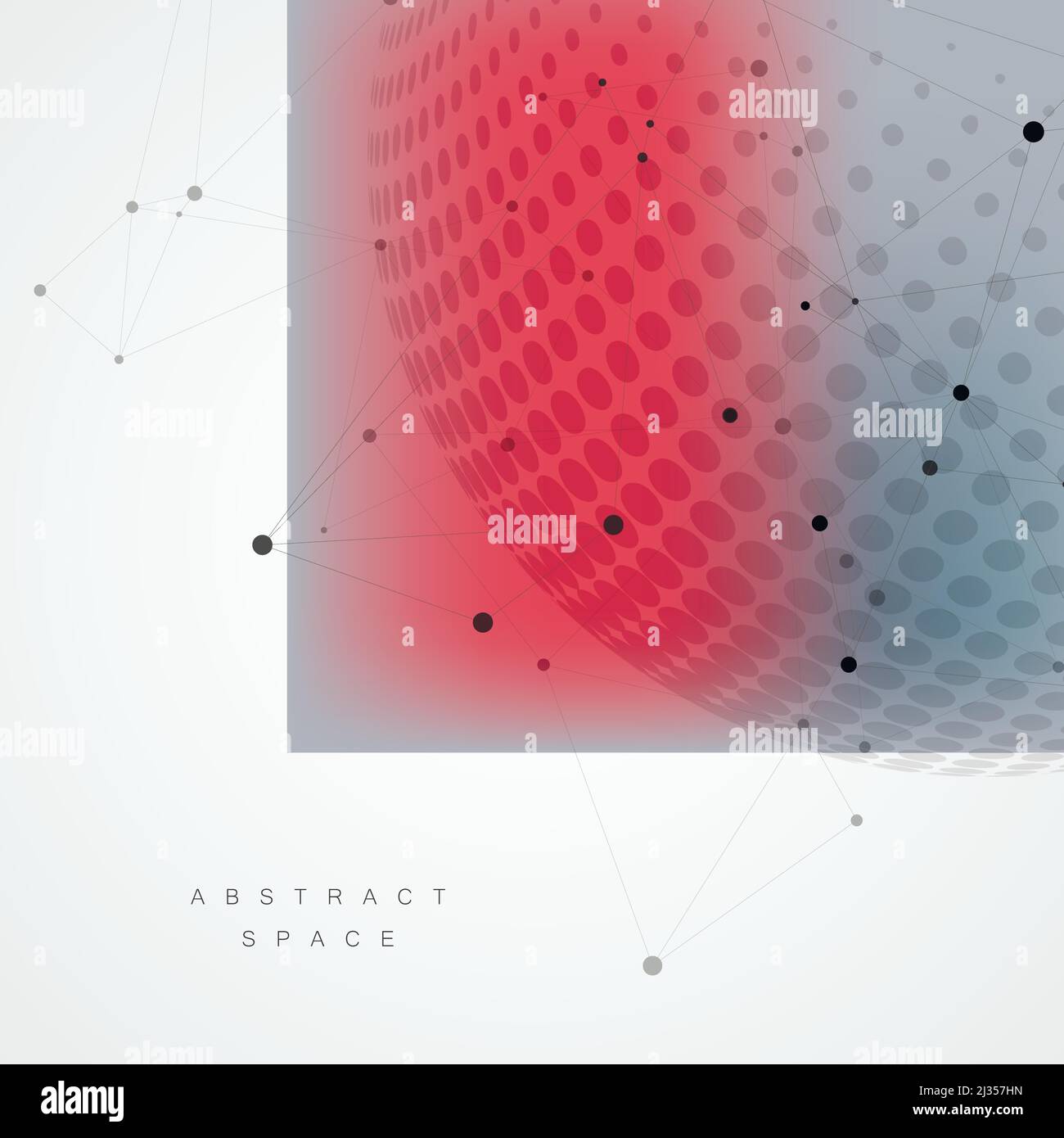 Vector connect design and halftone circle with molecule connect ...