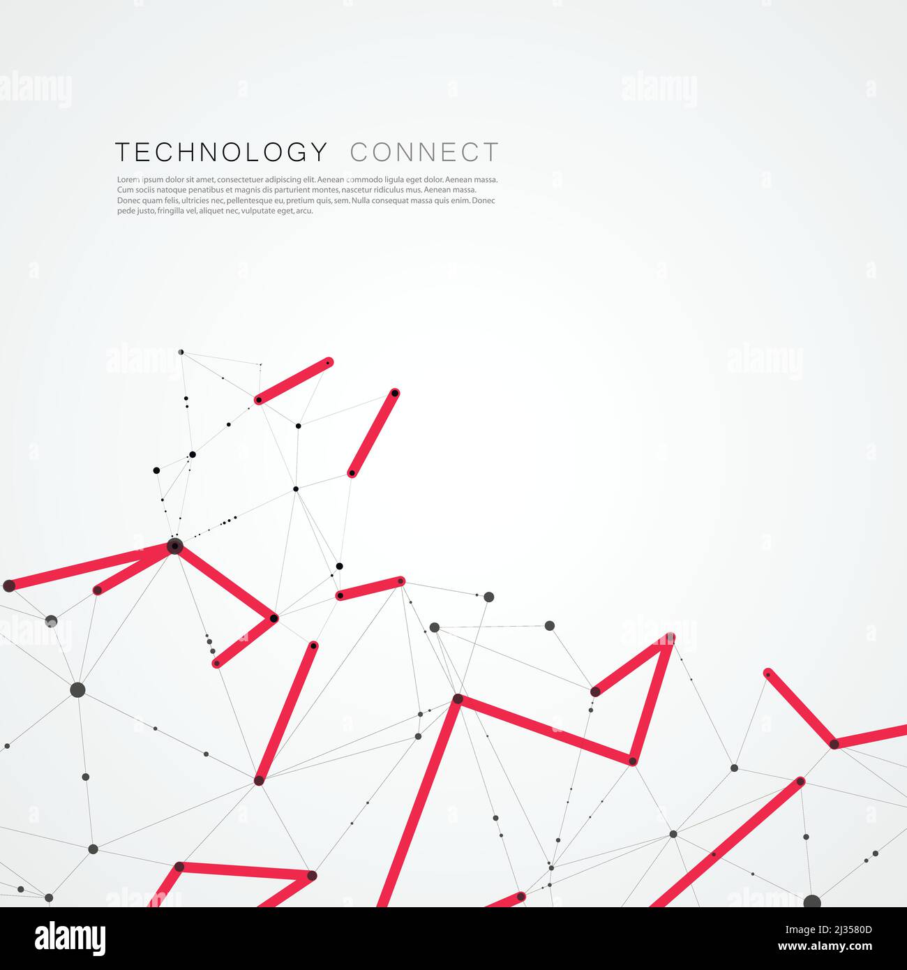 Abstract polygonal technology background with connected dots and lines Stock Vector Image & Art ...