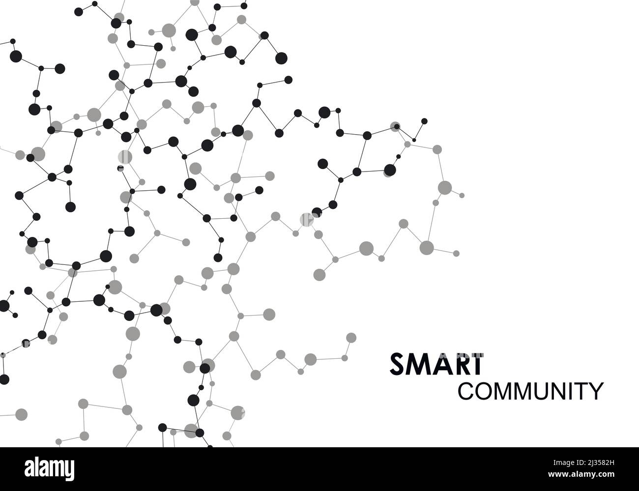 Network technology connecting lines Black and White Stock Photos ...