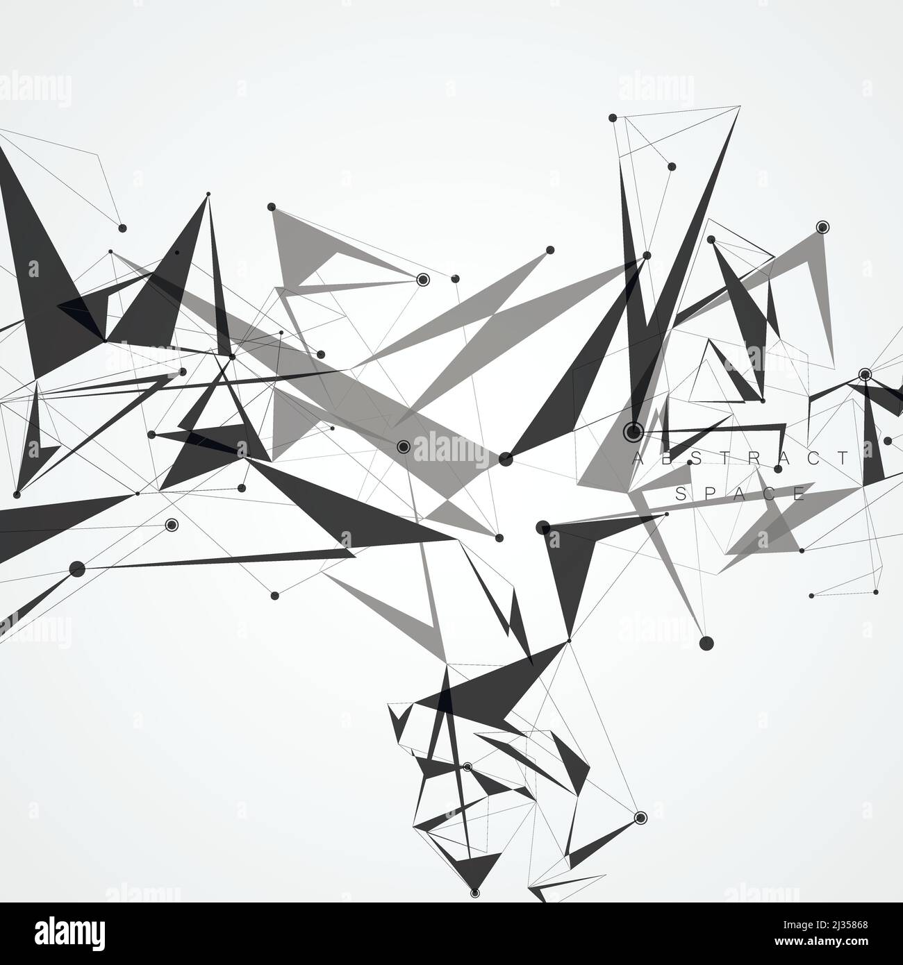 Molecular structure with connected abstract shapes Stock Vector Image ...