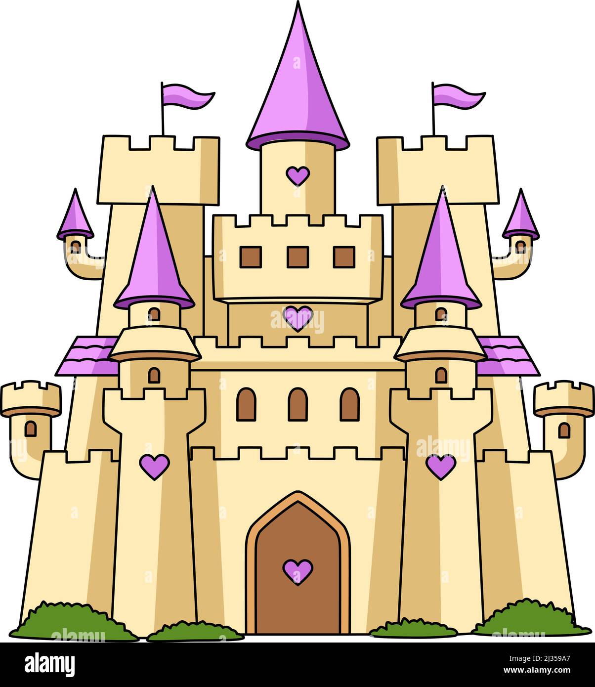 Big Castle Cartoon Colored Clipart Illustration Stock Vector Image ...