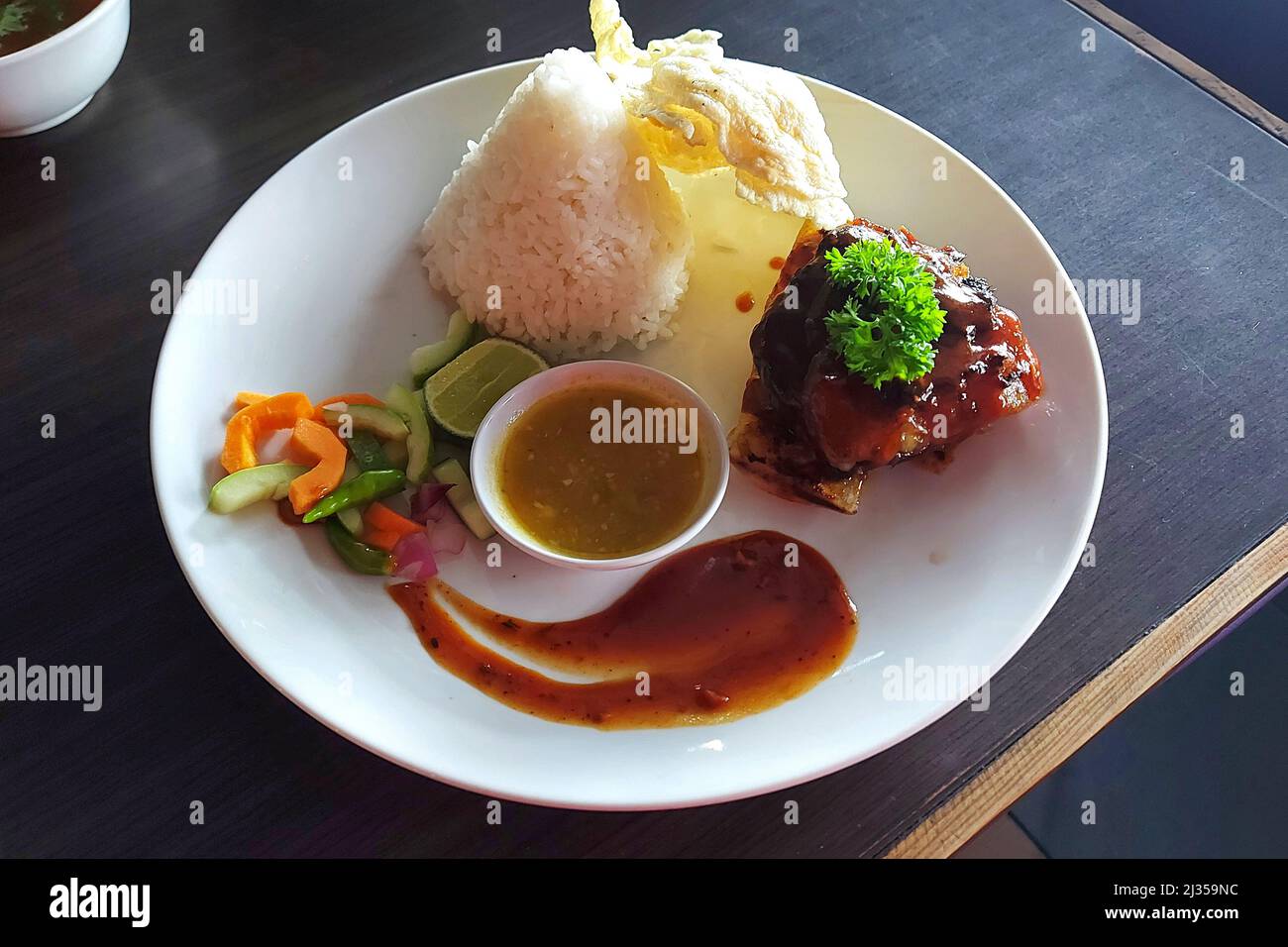 Nasi Iga Bakar, Grilled Rib and Rice at Pawon Pitoe Cafe, Bandung ...