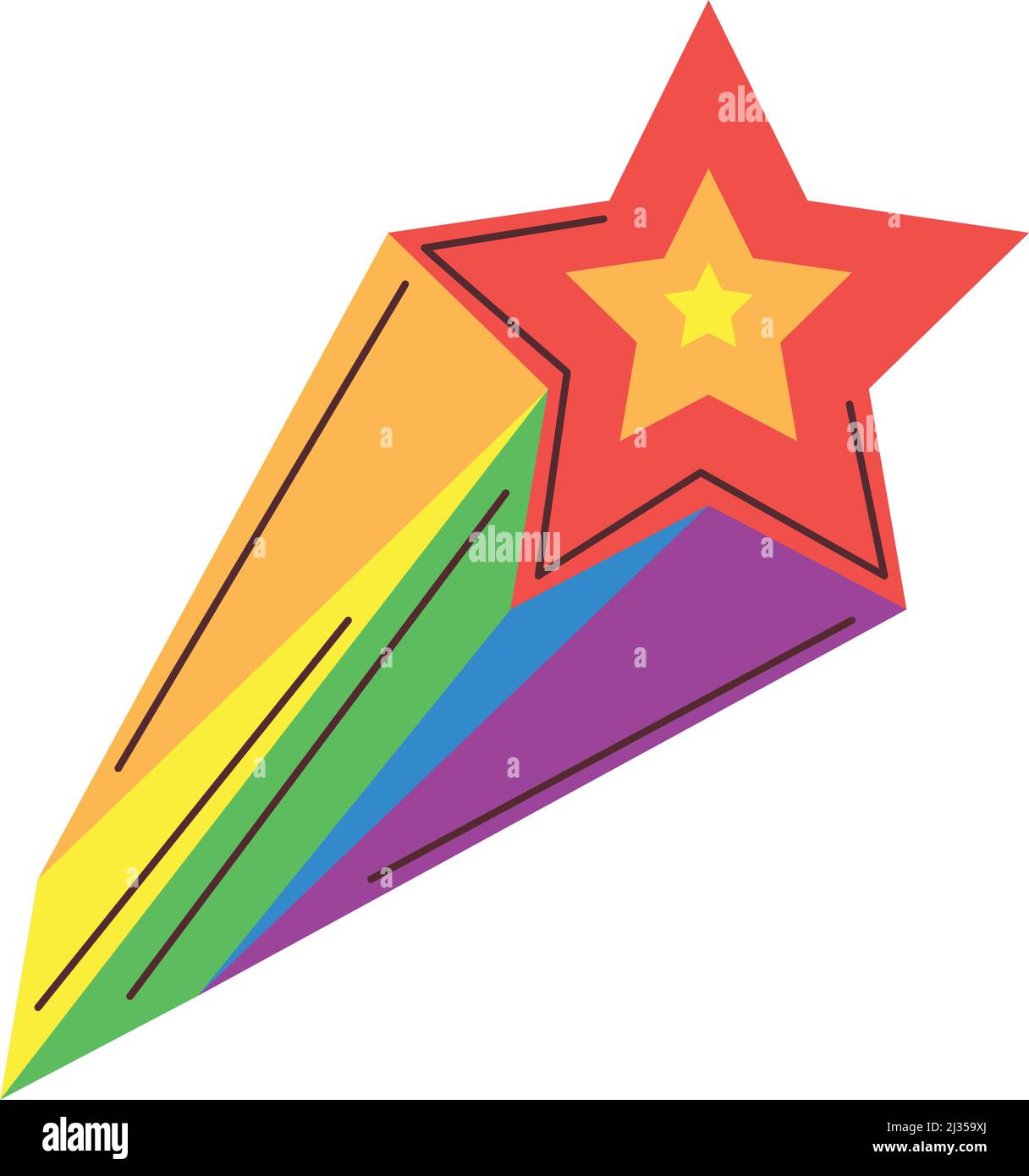 shooting star with rainbow lgbtq Stock Vector Image & Art - Alamy