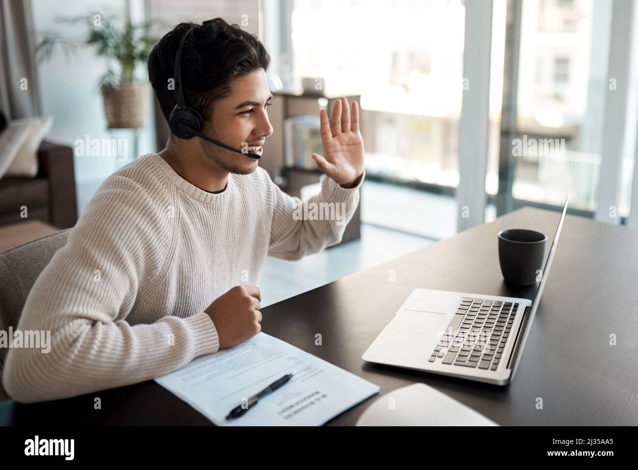 Professional on a video call at home hi-res stock photography and ...