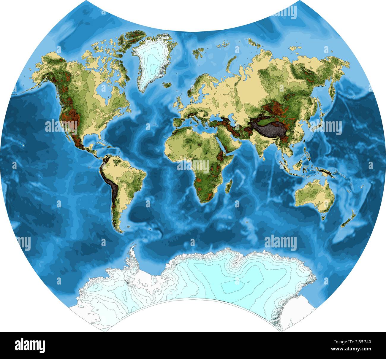 Topographic World Map