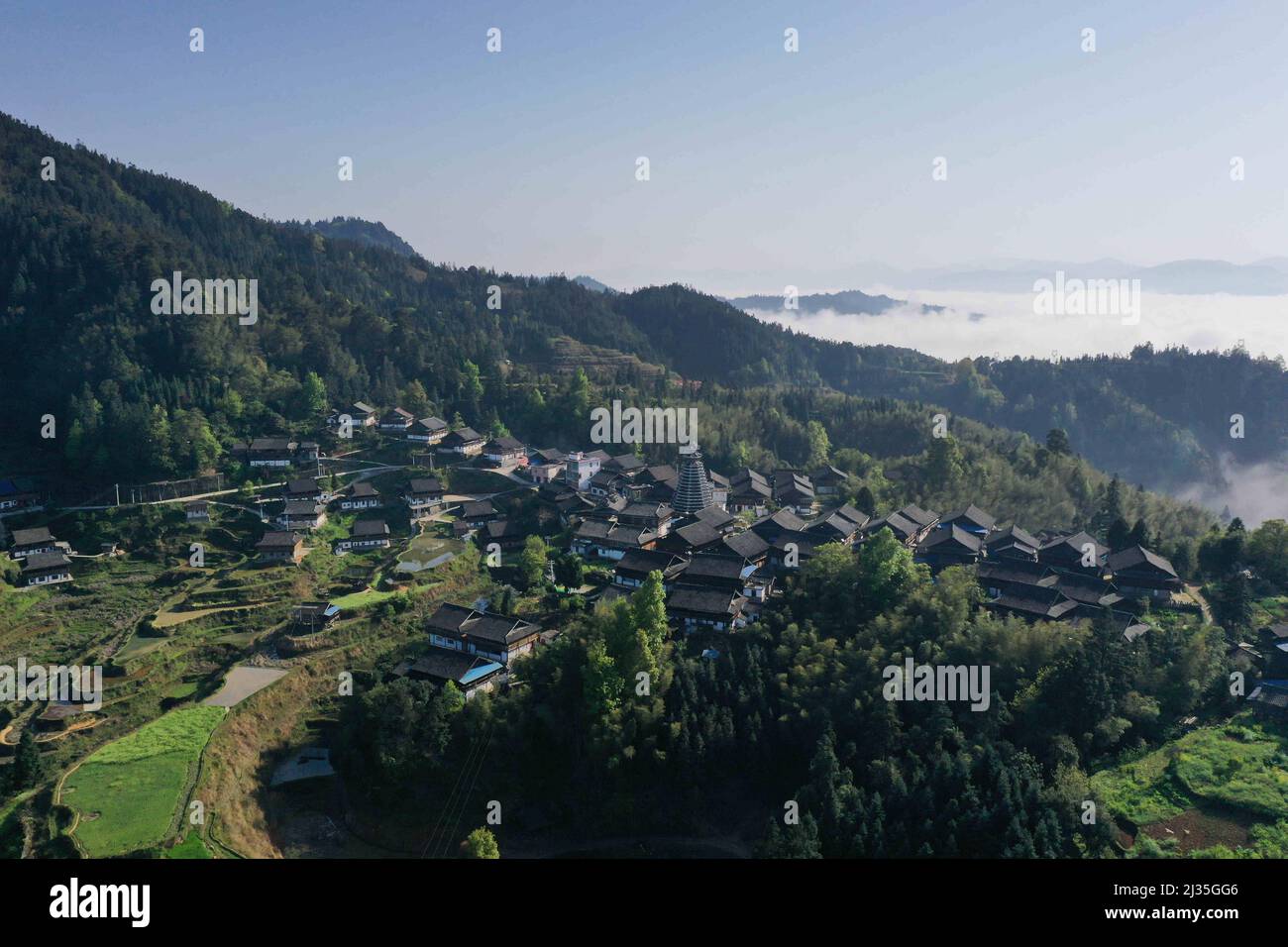 CONGJIANG, CHINA - APRIL 3, 2022 - Aerial photo taken on April 3, 2022 ...