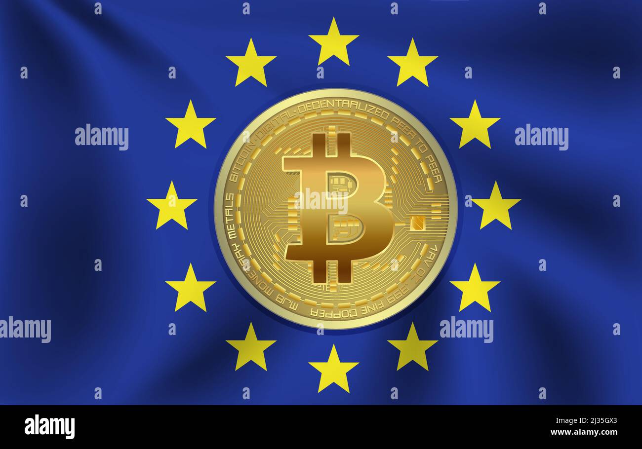 European union flag with Bitcoin vector Stock Vector Image & Art - Alamy