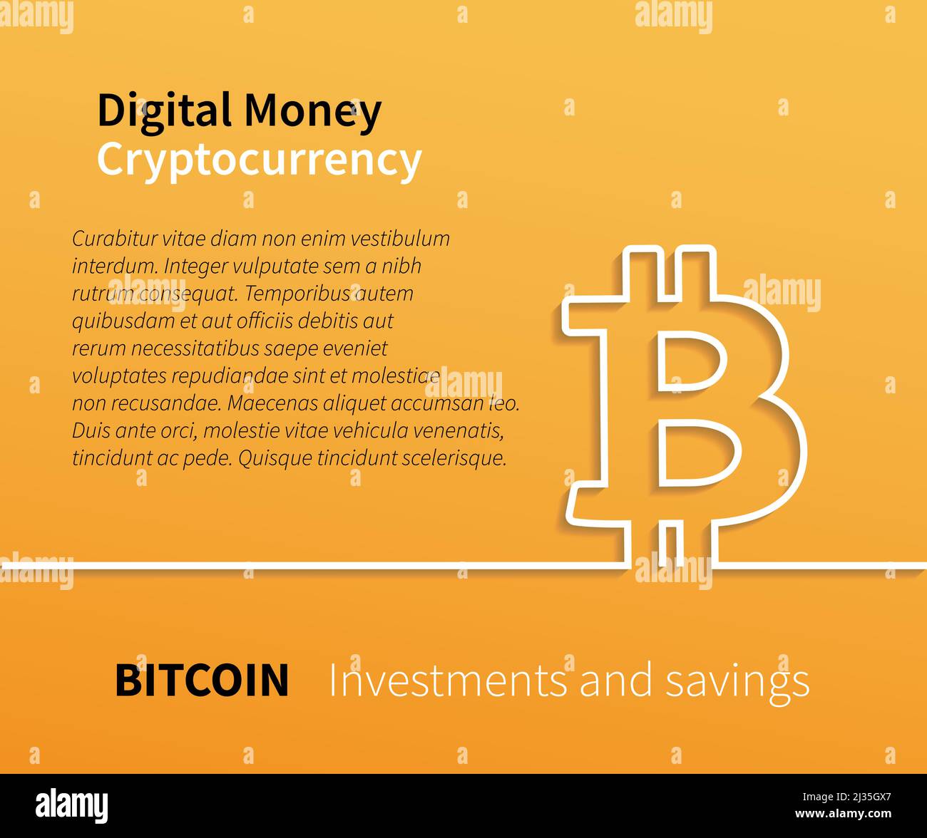 Bitcoin symbol, orange background vector Stock Vector Image & Art - Alamy