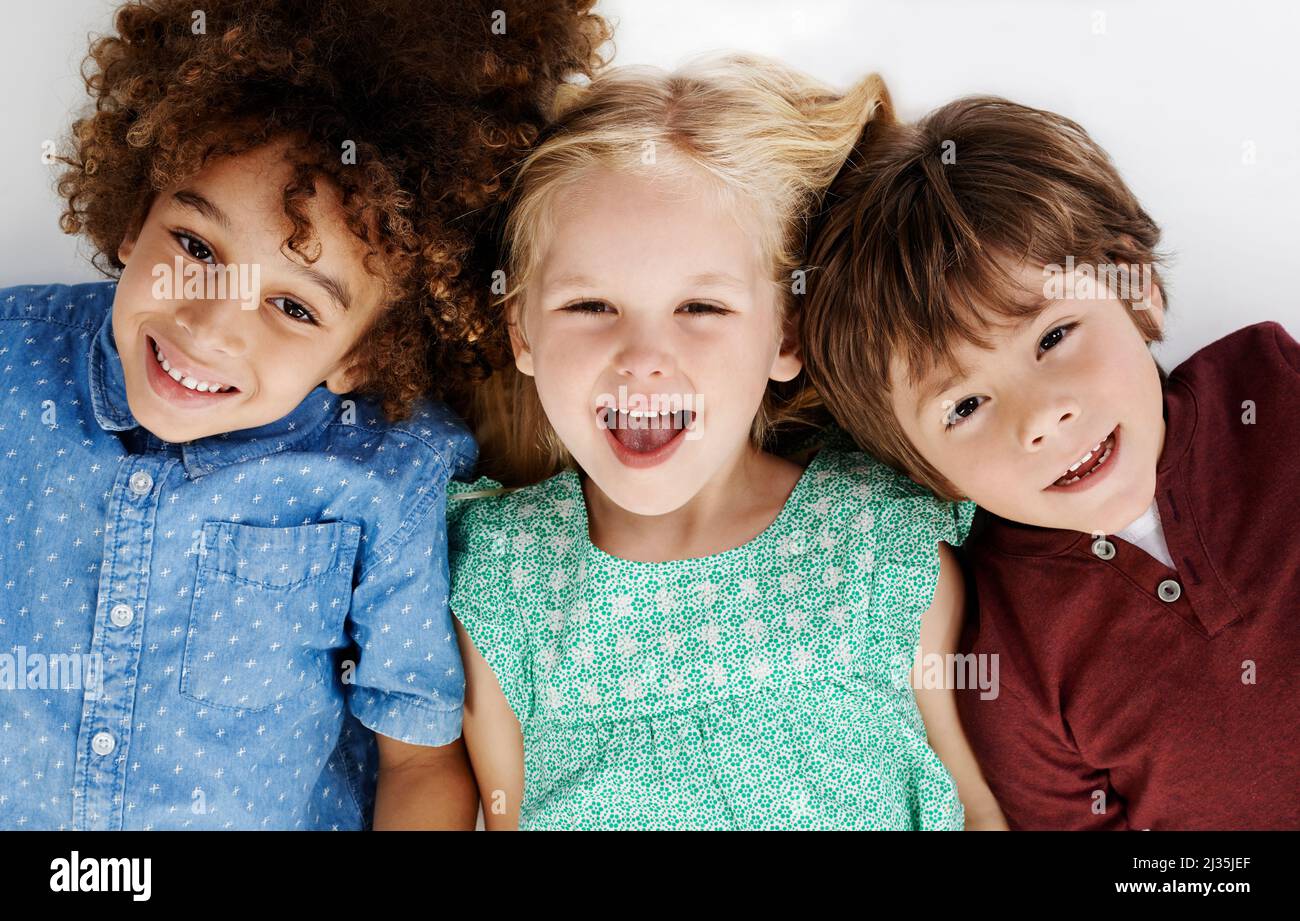 Theyre my best boy buddies. Studio shot of a group of young friends ...