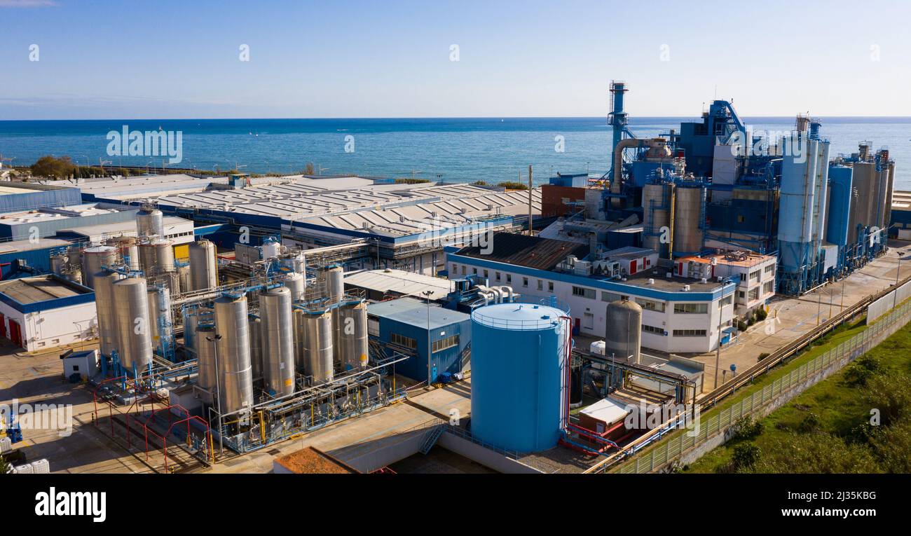 Top view of the chemical plant and the surrounding area Stock Photo - Alamy