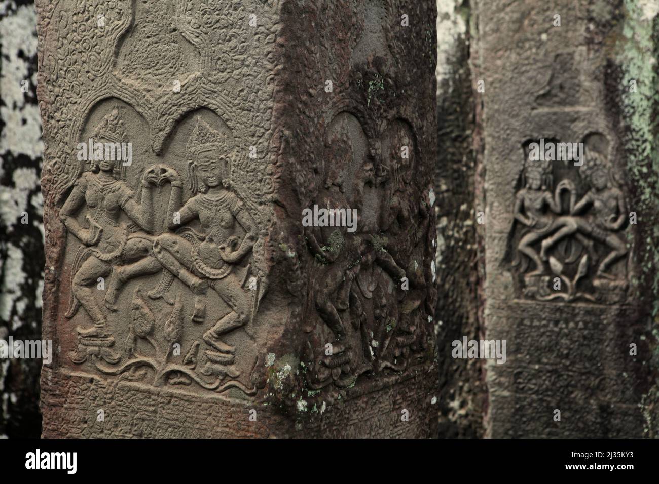 Reliefs of apsara (semi-divine celestial figure, daughter of God ...