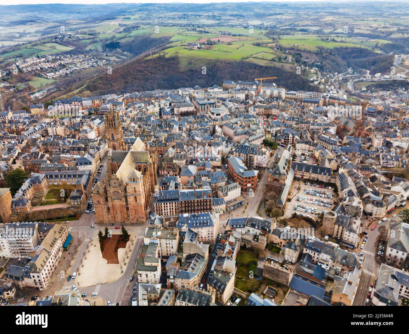 Aerial view of Rodez Stock Photo - Alamy