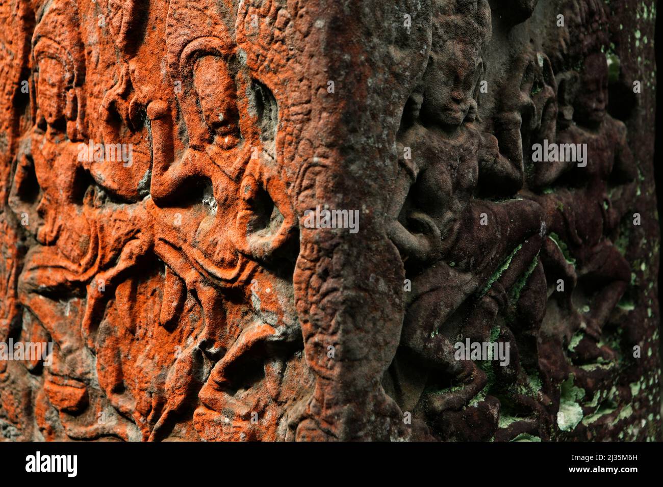 Reliefs of apsara figures (semi-divine celestial figures, daughters of ...