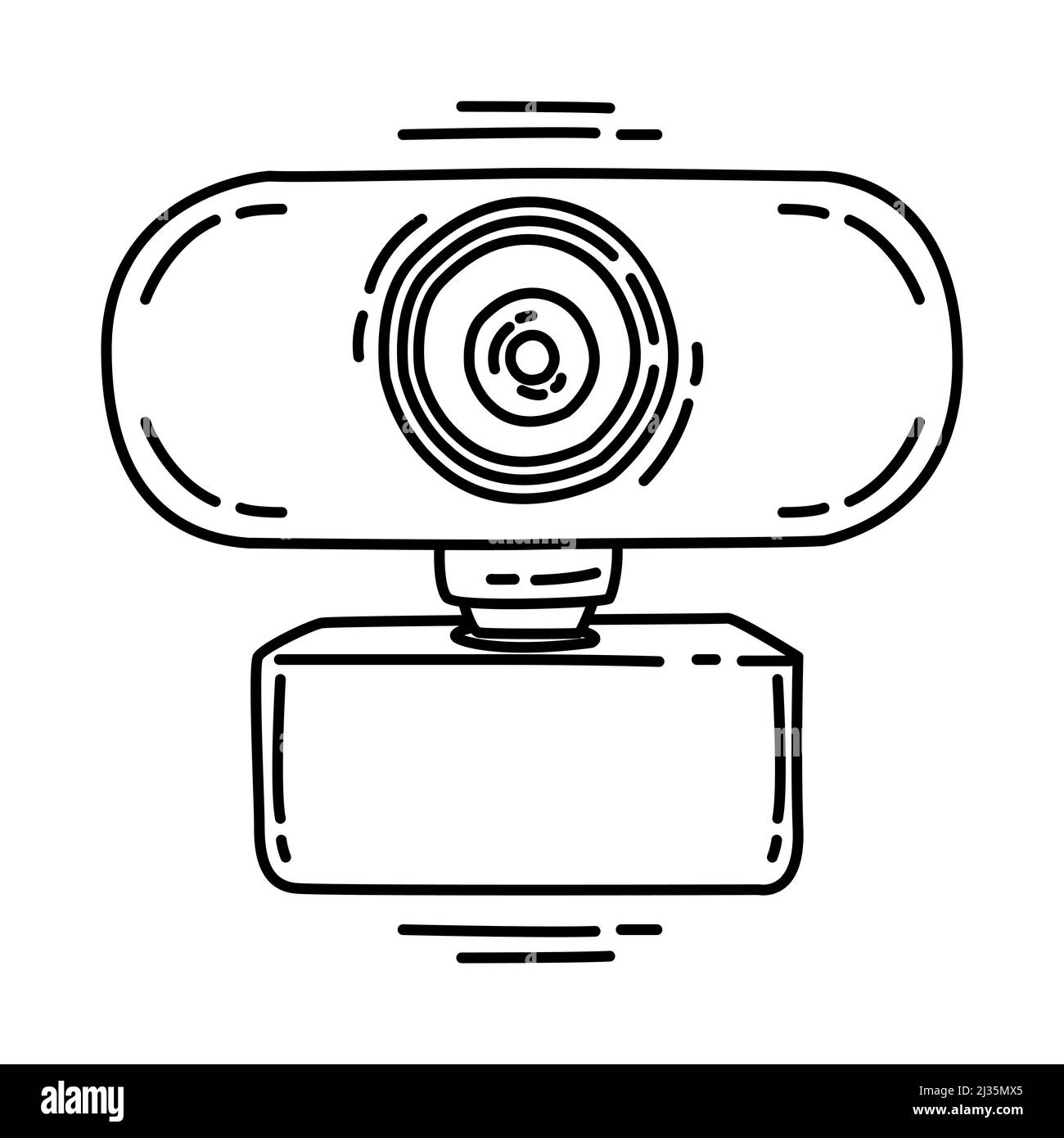 Computer Webcam Part of Computer Accessories and Hardware Hand Drawn ...
