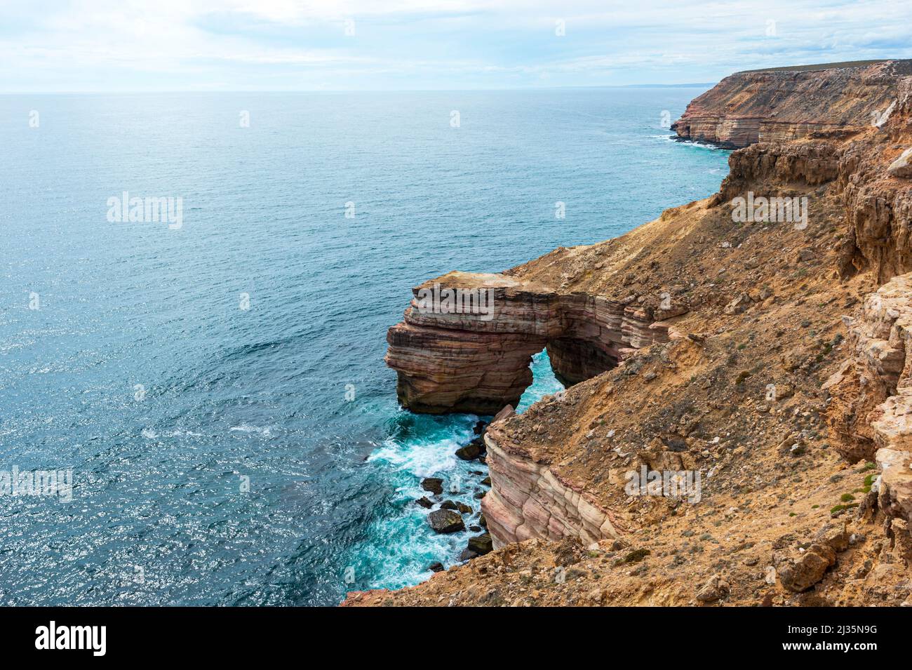 Scenic view of Natural Bridge, a popular tourist attraction at Kalbarri ...