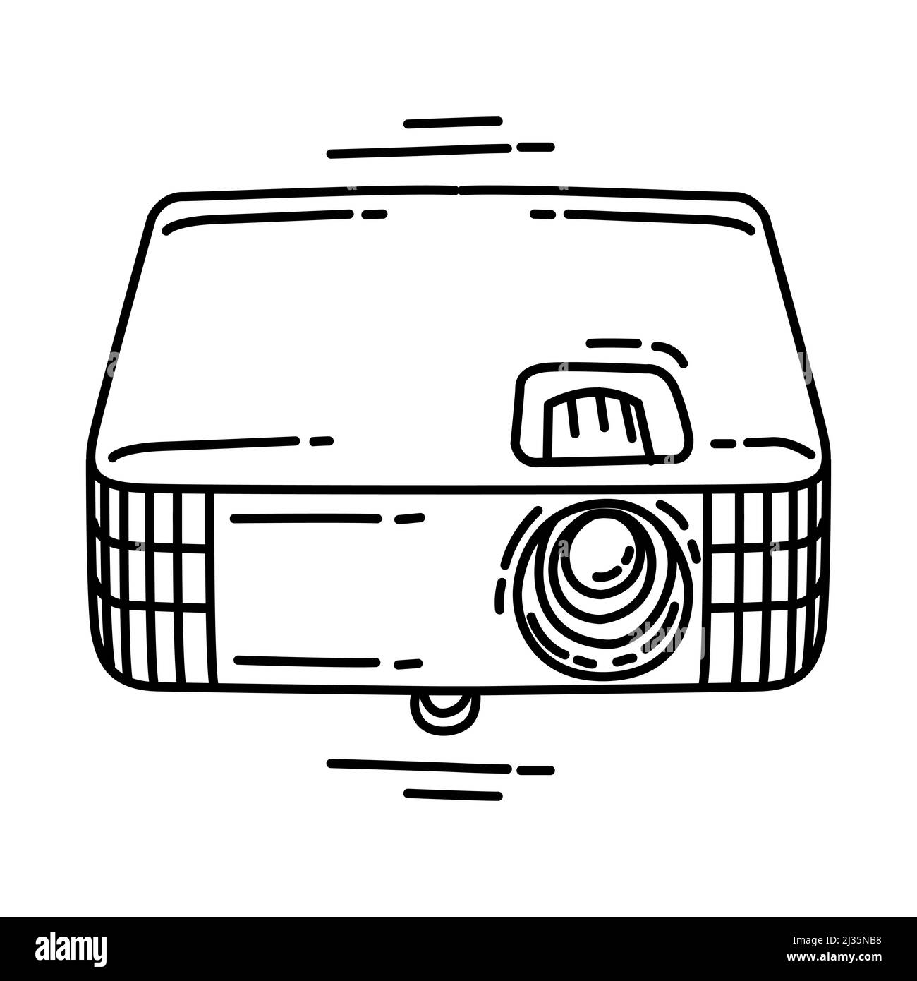 Projector Portable Part of Computer Accessories and Hardware Hand Drawn ...