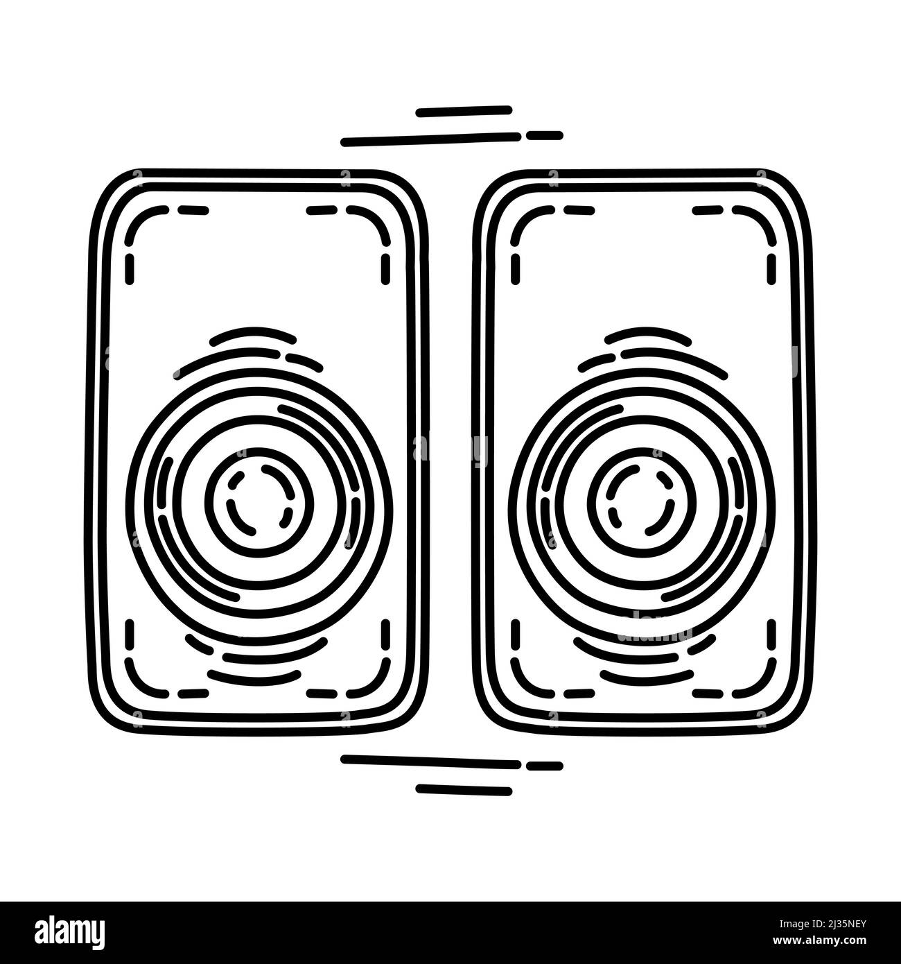 Speaker Portable Part of Computer Accessories and Hardware Hand Drawn ...