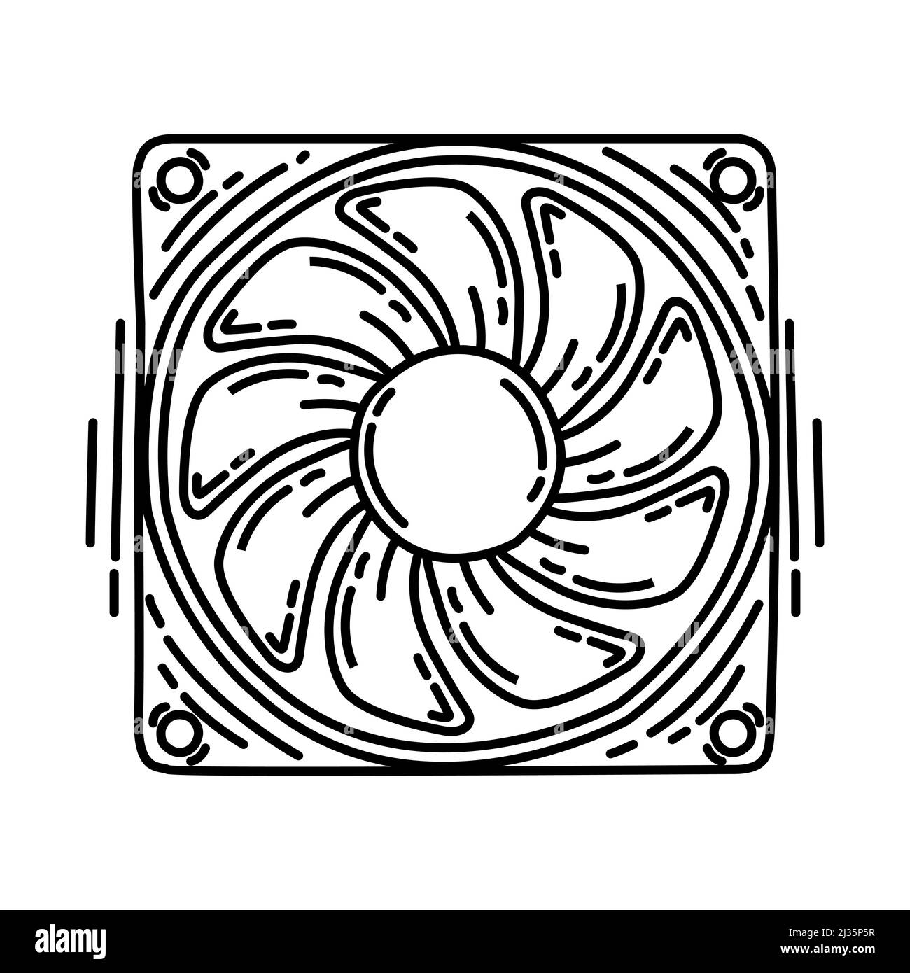 CPU Cooler Part of Computer and Hardware Hand Drawn Icon Set Vector Stock Vector Image & Art - Alamy