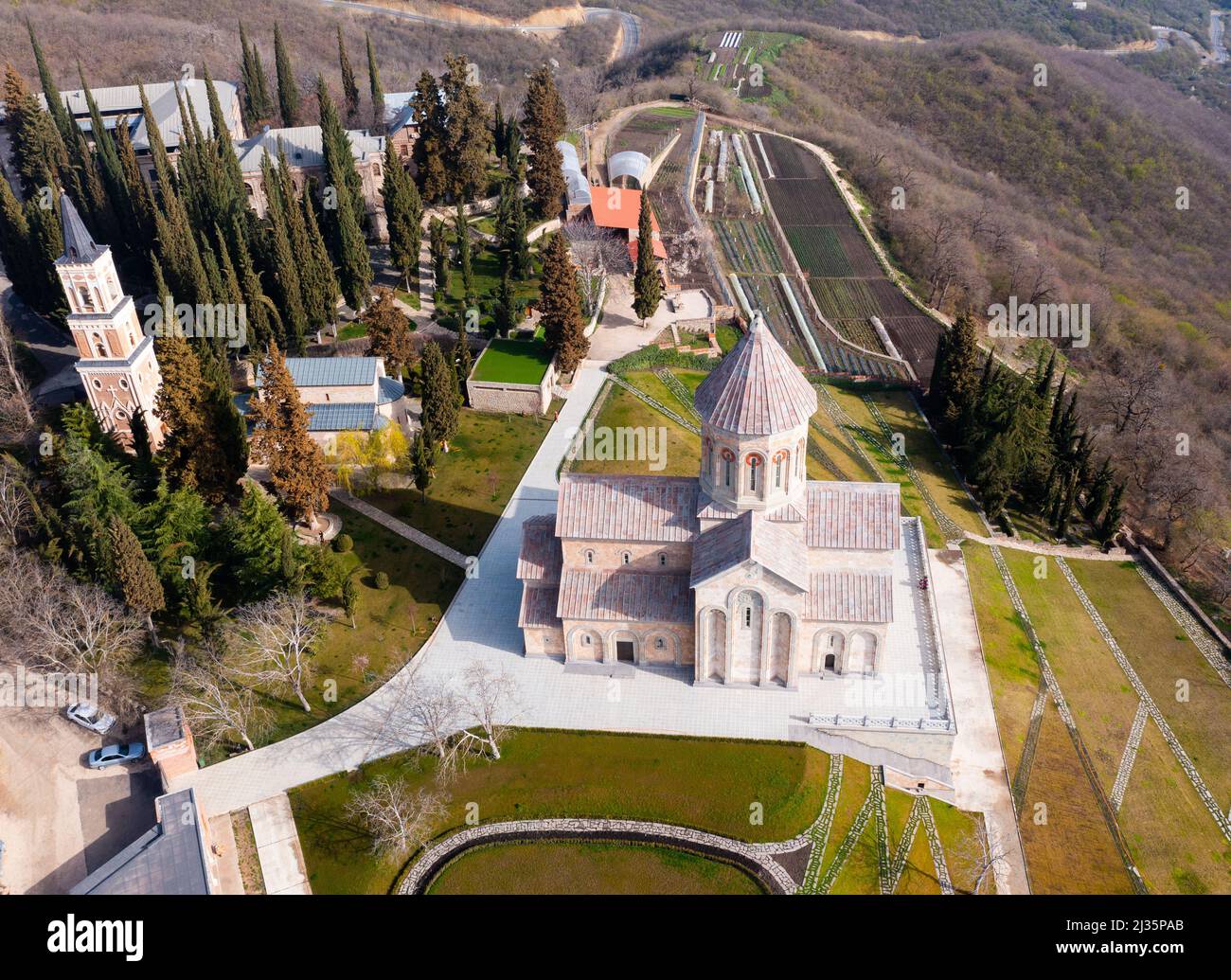 Aerial view of the Bodbe Monastery of St. Nino. Georgia Stock Photo - Alamy