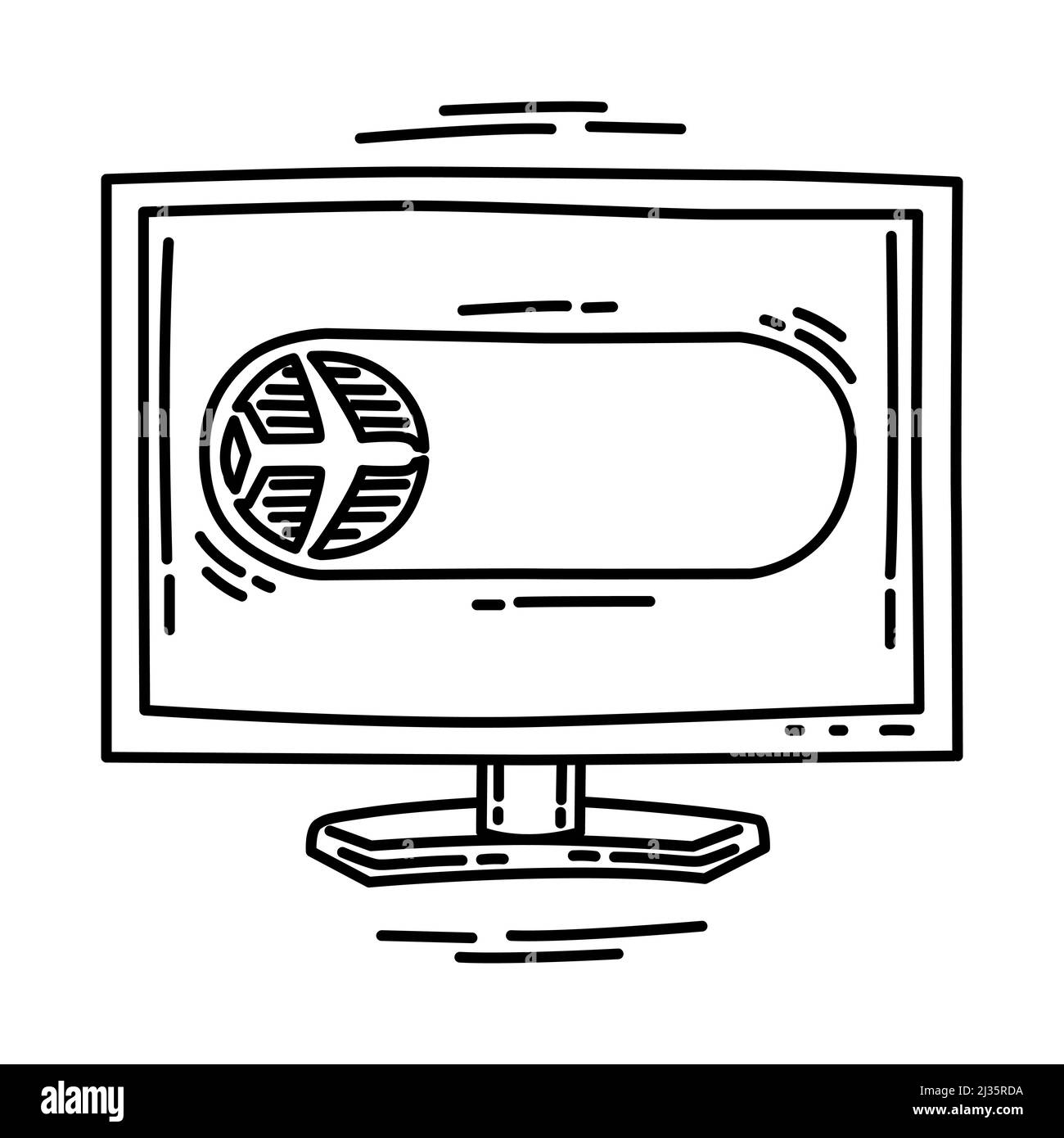 Airplane Computer Mode Part Of Computer And Operating System Hand Drawn Icon Set Vector Stock
