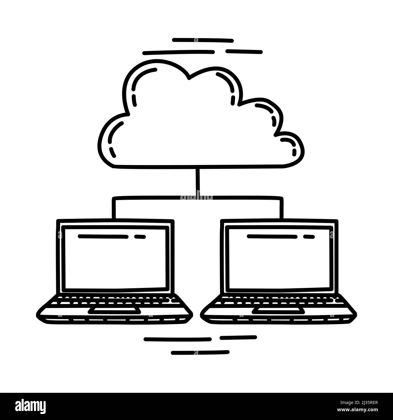 Cloud Computing Part Of Computer And Operating System Hand Drawn Icon Set Vector Stock Vector 