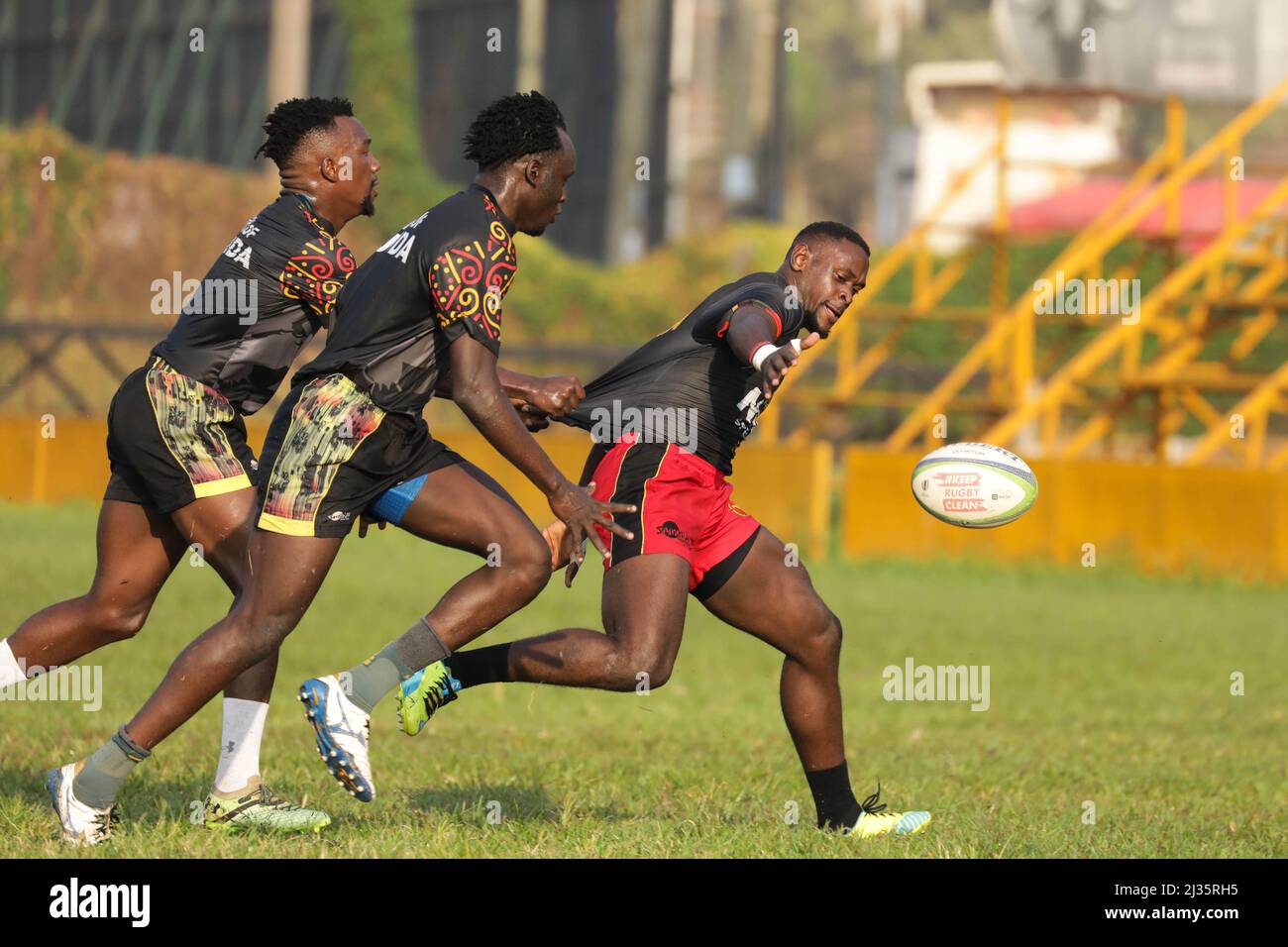 Kampala, Uganda. 5th Apr, 2022. Players of Uganda's Rugby Sevens team ...