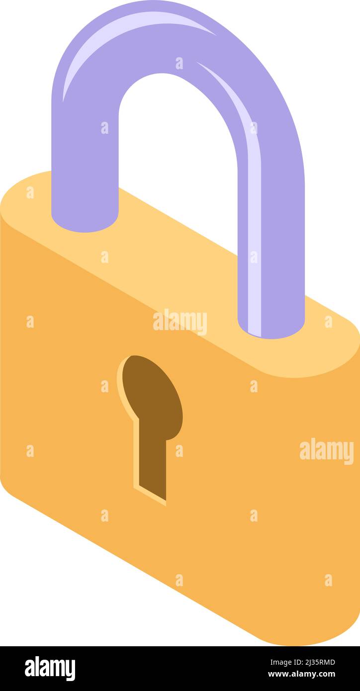 Lock isometric icon isolated vector illustration, protection and safety ...