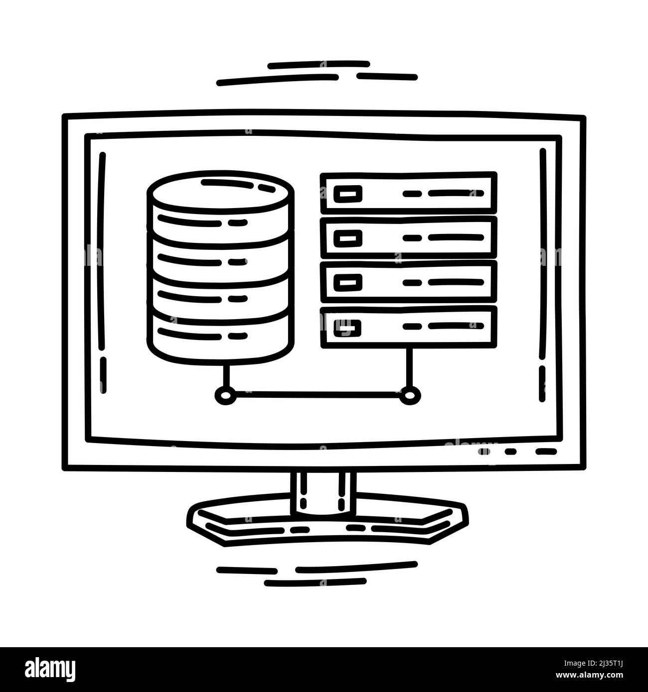 Database Computer Part of Computer and Operating System Hand Drawn Icon ... Database Computer Part of Computer and Operating System Hand Drawn Icon ...