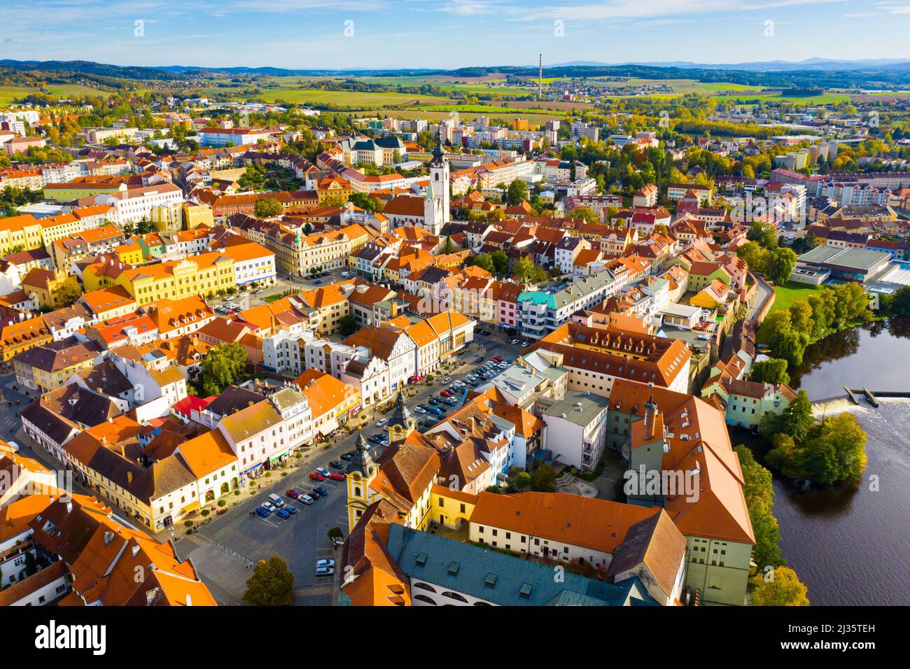 Aerial view of Pisek, Czech Republic Stock Photo - Alamy