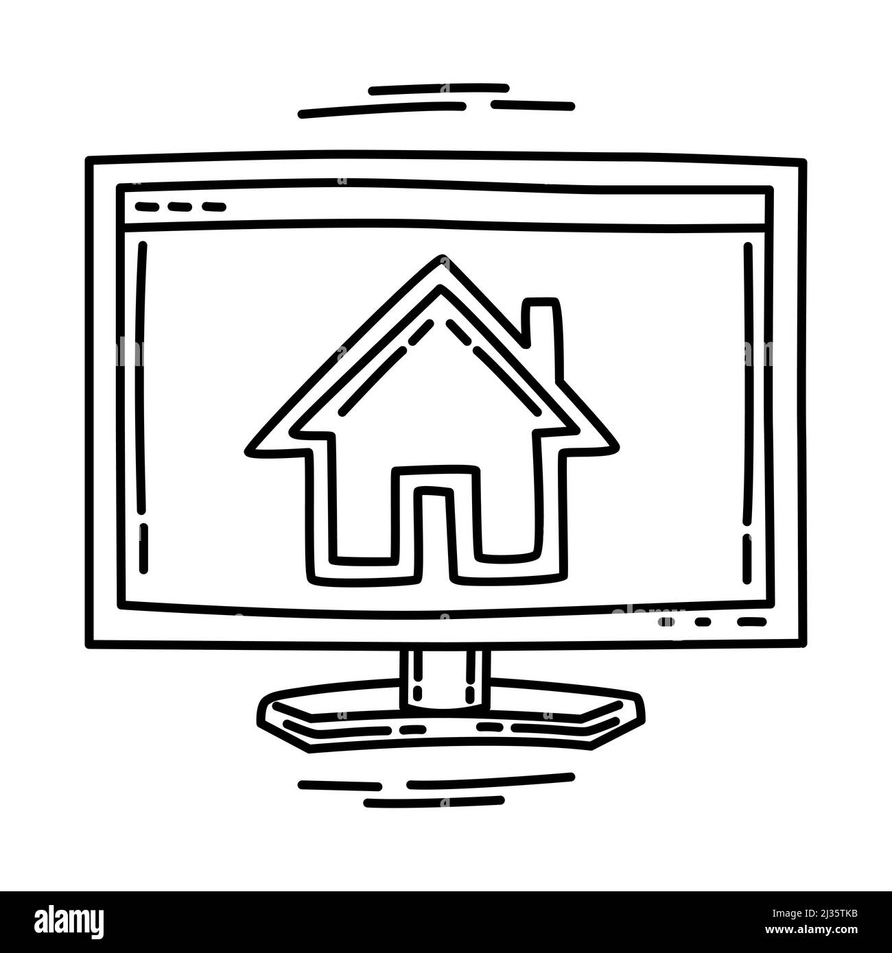 Web Homepage Part Of Computer And Operating System Hand Drawn Icon Set Vector Stock Vector Image