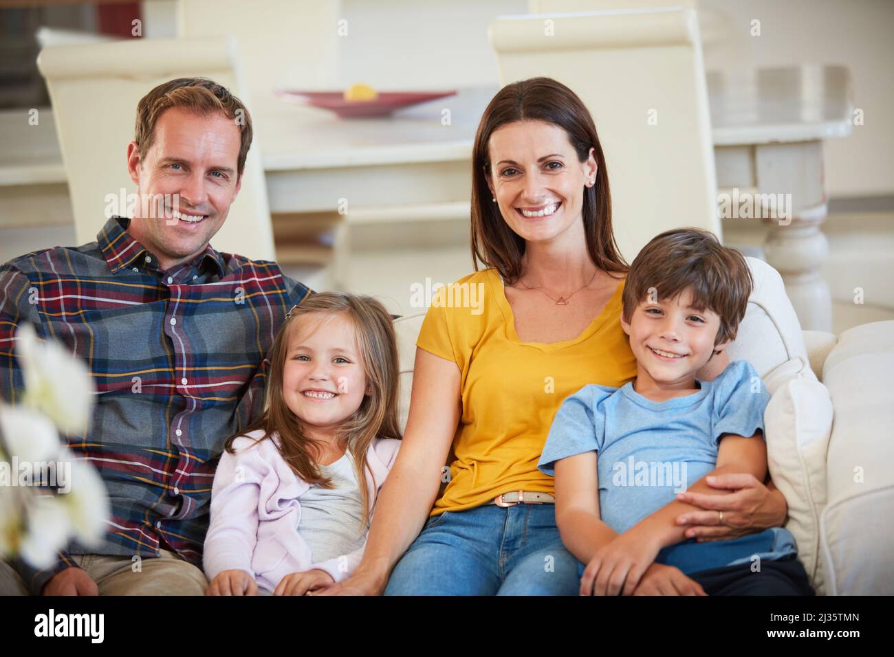 Surrounded by love without any limits. Portrait of a happy family ...