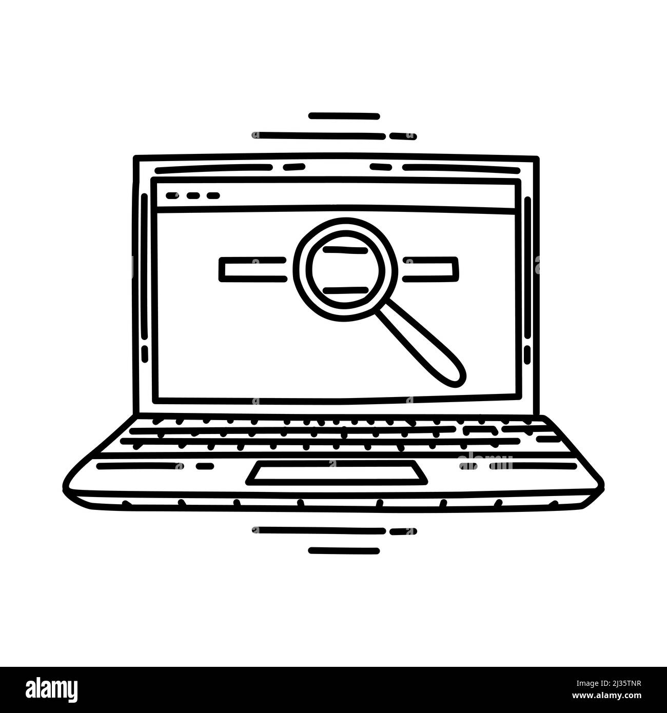 Computer Browser Part of Computer Software and Hardware Hand Drawn Icon ...