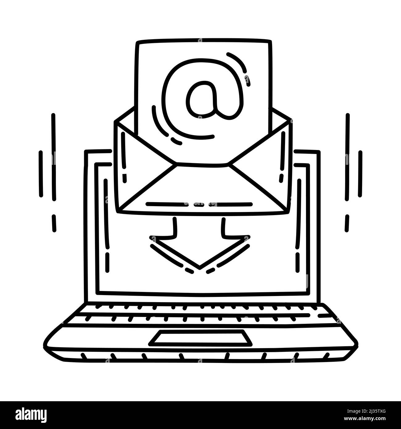 Electronic Mail Part Of Computer Software And Hardware Hand Drawn Icon Set Vector Stock Vector 7783