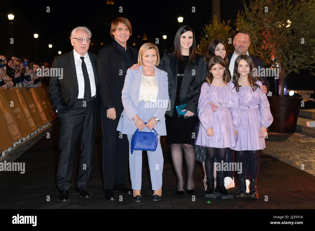 Rome, Italy - 05 Apr 2022Laura Pausini (CR) and her family attend the ...