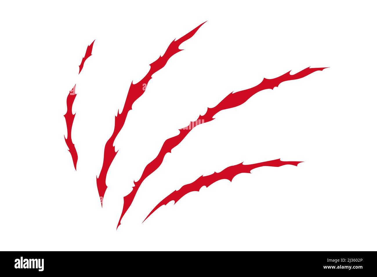 Claw scratches of wild animal. Red cat scratches marks isolated in ...