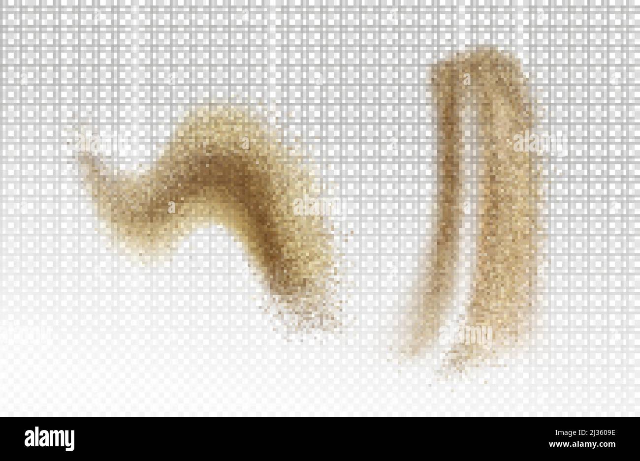 Sand fall, pour or explosion, sandy grains stains or strokes and wave ...