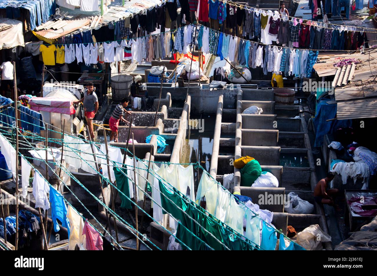Dhobi Ghat open-air laundry Stock Photo - Alamy