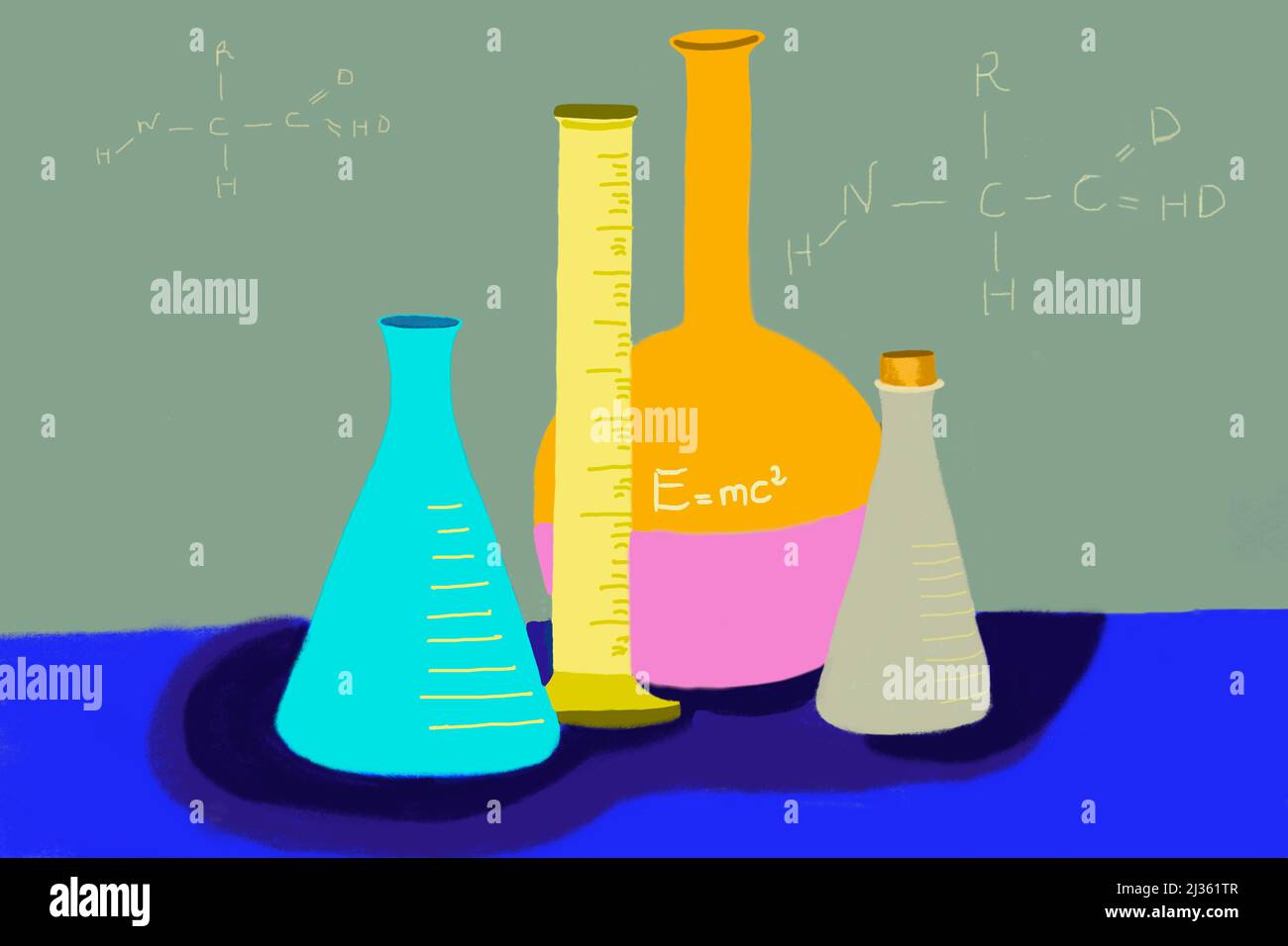 Laboratory glassware, illustration Stock Photo - Alamy