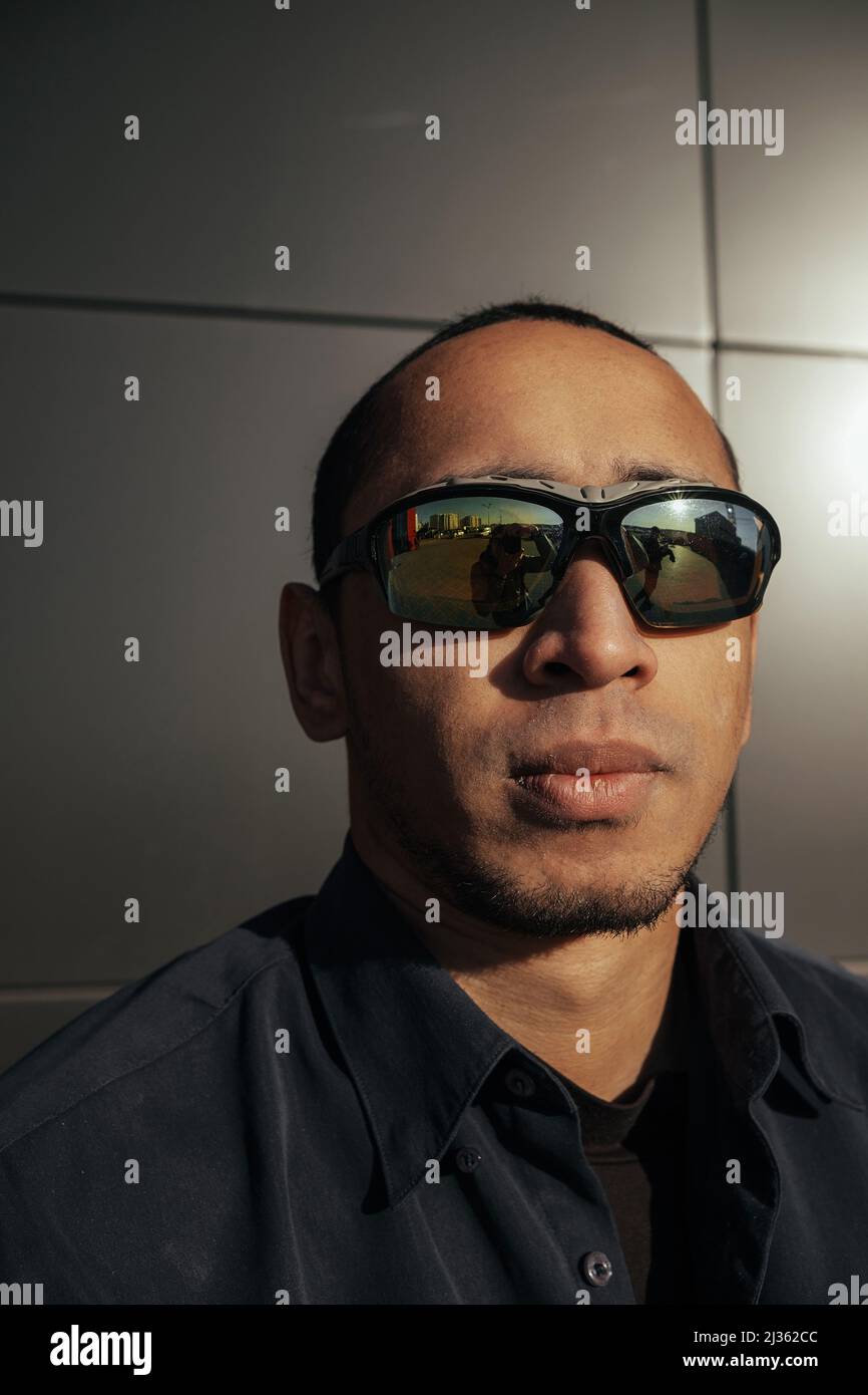 Portrait angry man screaming in studio. Closeup african american guy ...