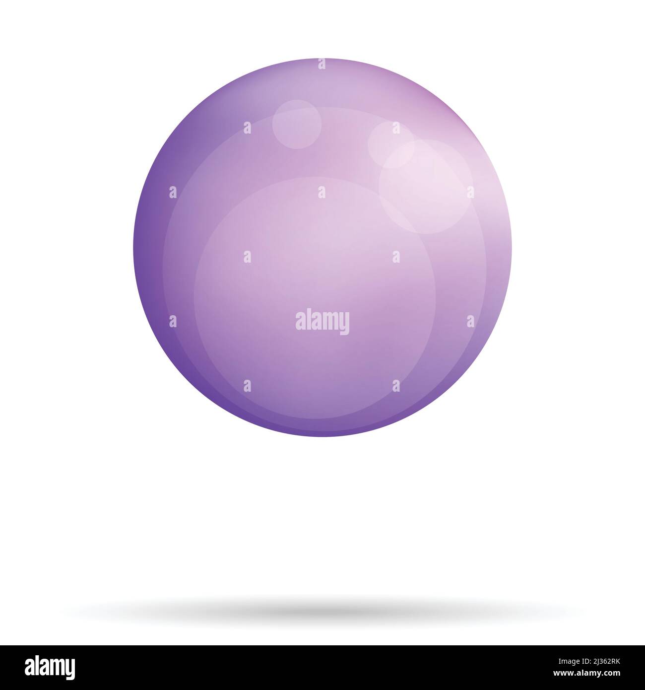 Glass violet ball or precious pearl. Glossy realistic ball, 3D abstract ...