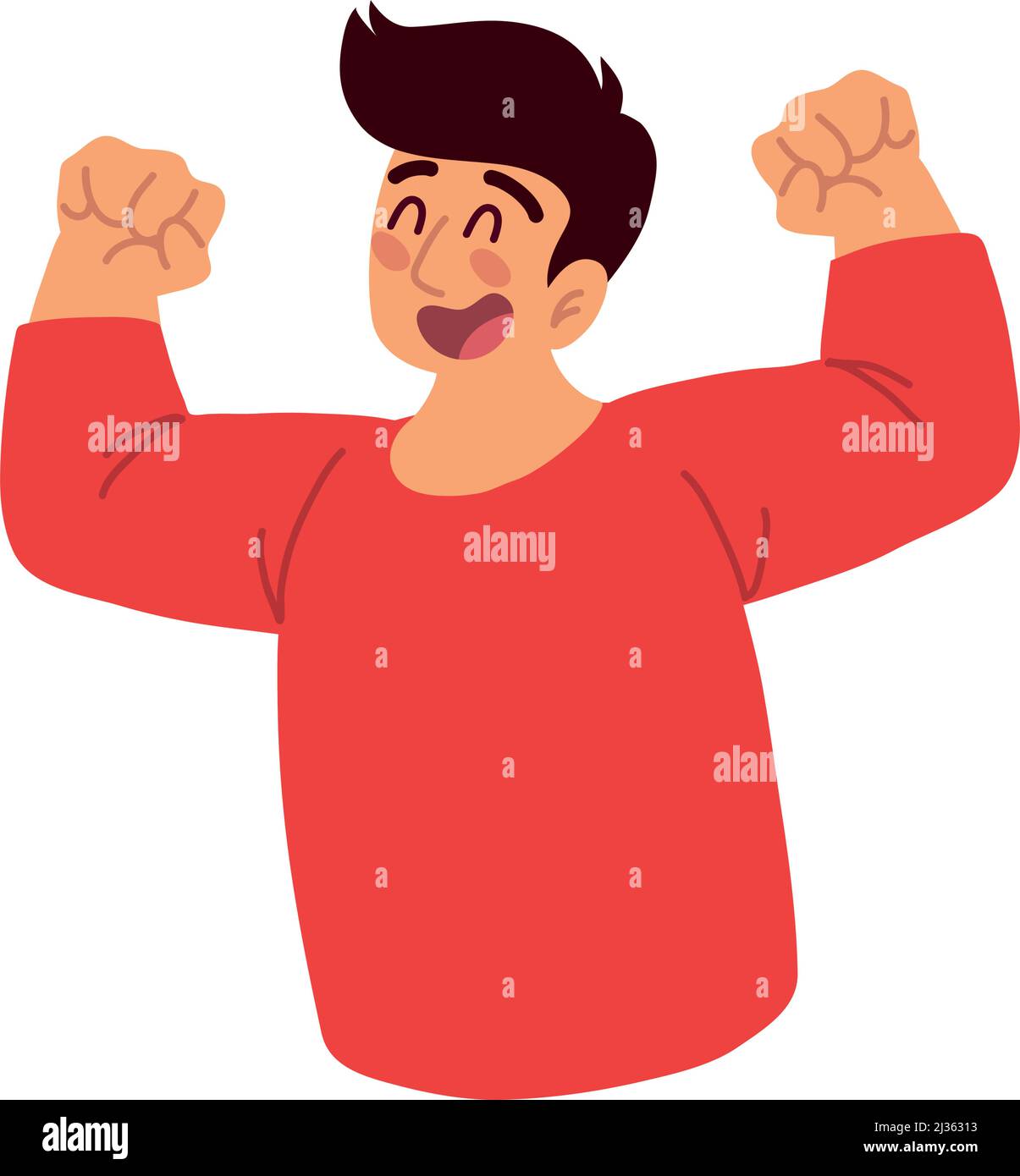 happy man hands up Stock Vector Image & Art - Alamy