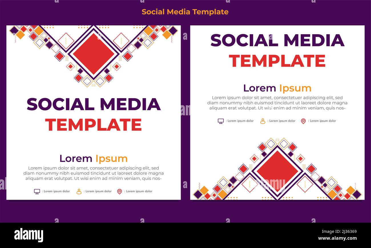 colorful triangle geometric shape social media post template design ...