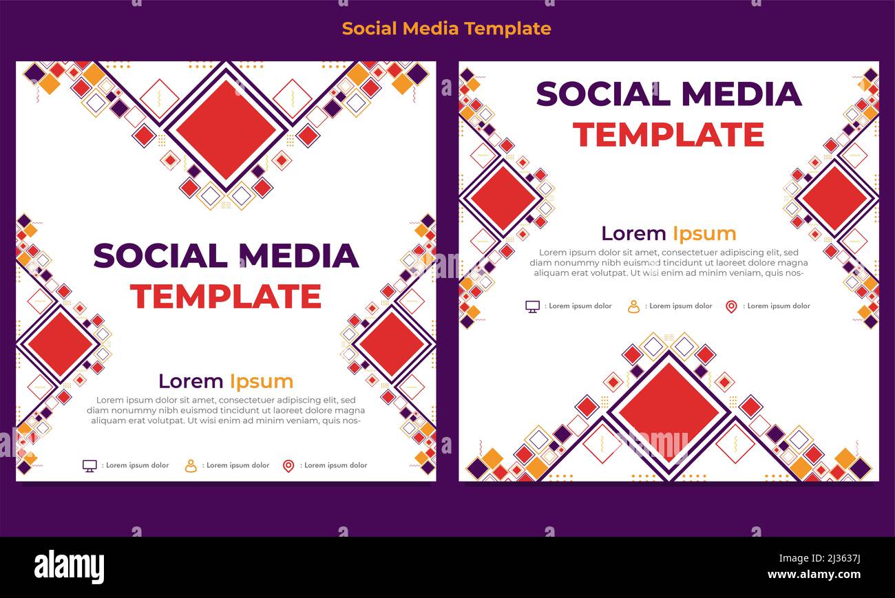 colorful triangle geometric shape social media post template design ...