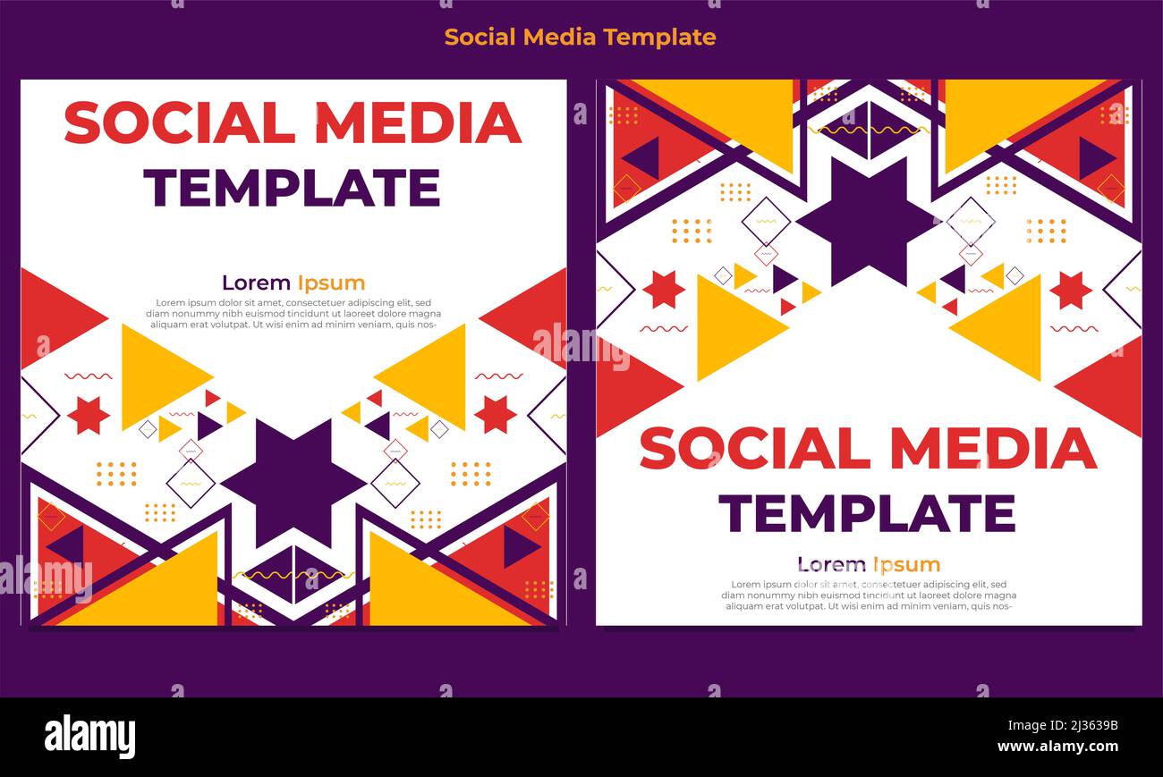 colorful triangle geometric shape social media post template design ...