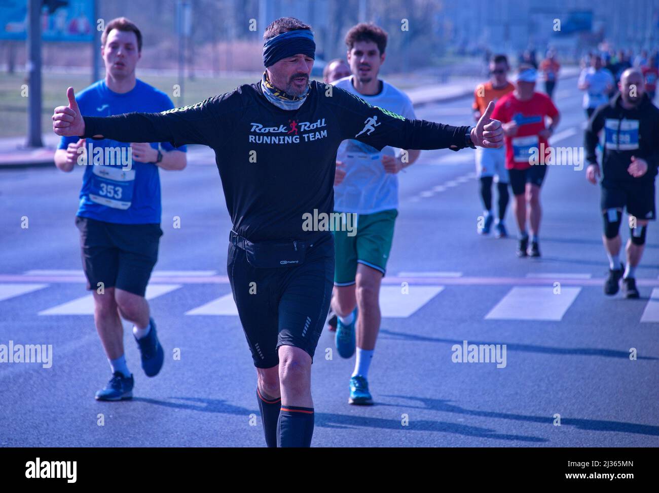 People running Zagreb spring half marathon Stock Photo - Alamy