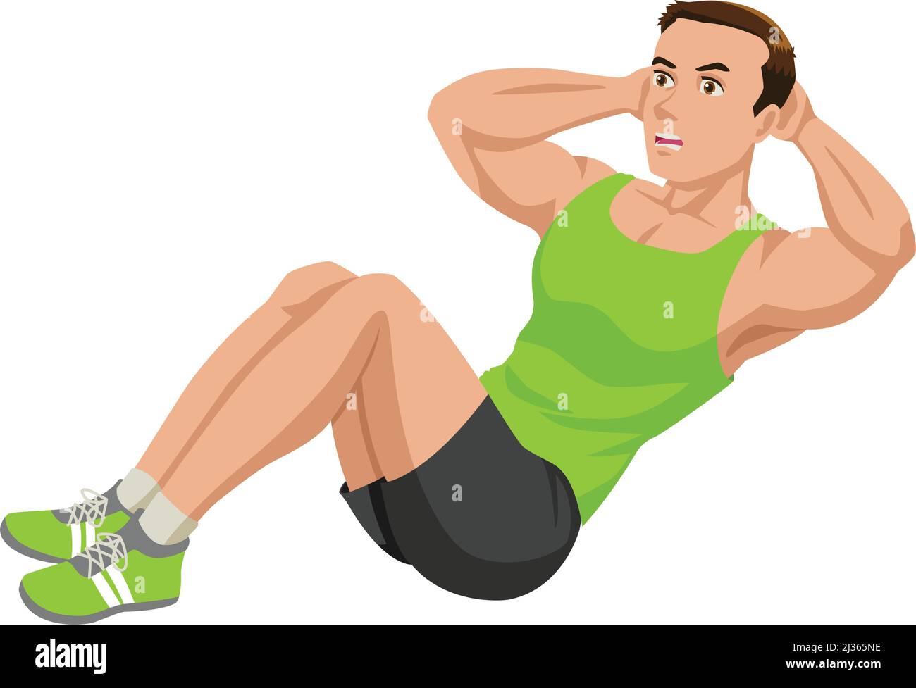 Strong muscular man doing Stock Vector Images - Alamy