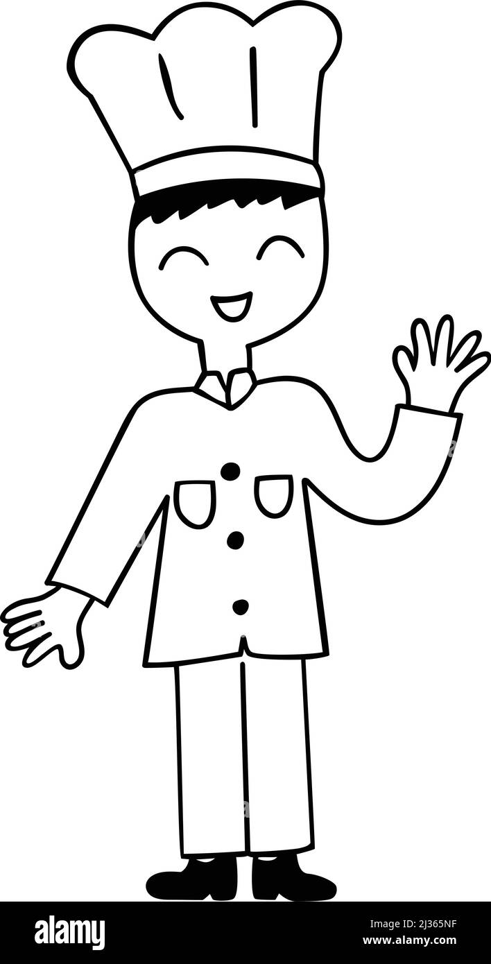 Cute chef in doodle style illustration Stock Vector Image & Art - Alamy