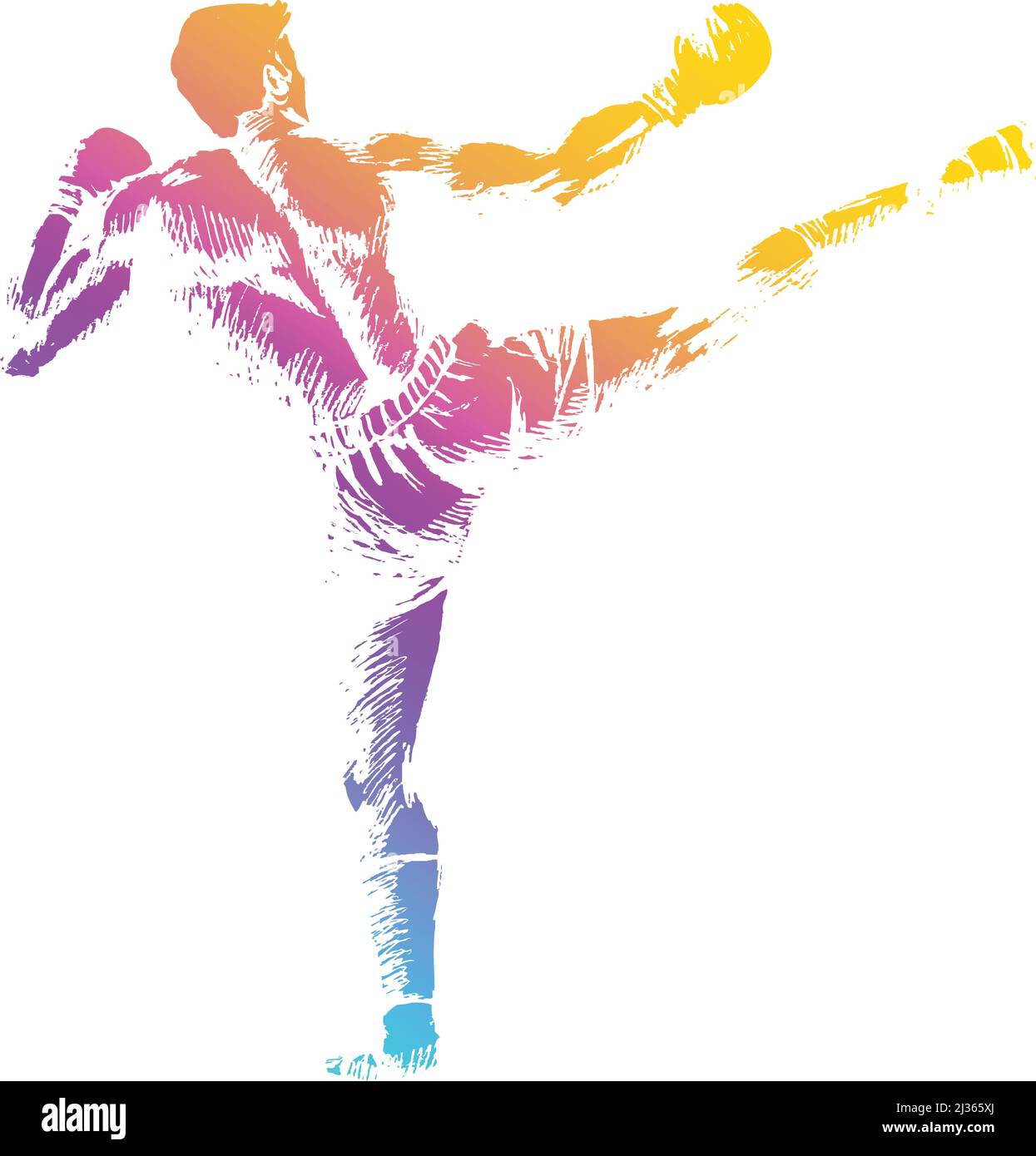 Sketch illustration of a kick boxer Stock Vector Image & Art - Alamy