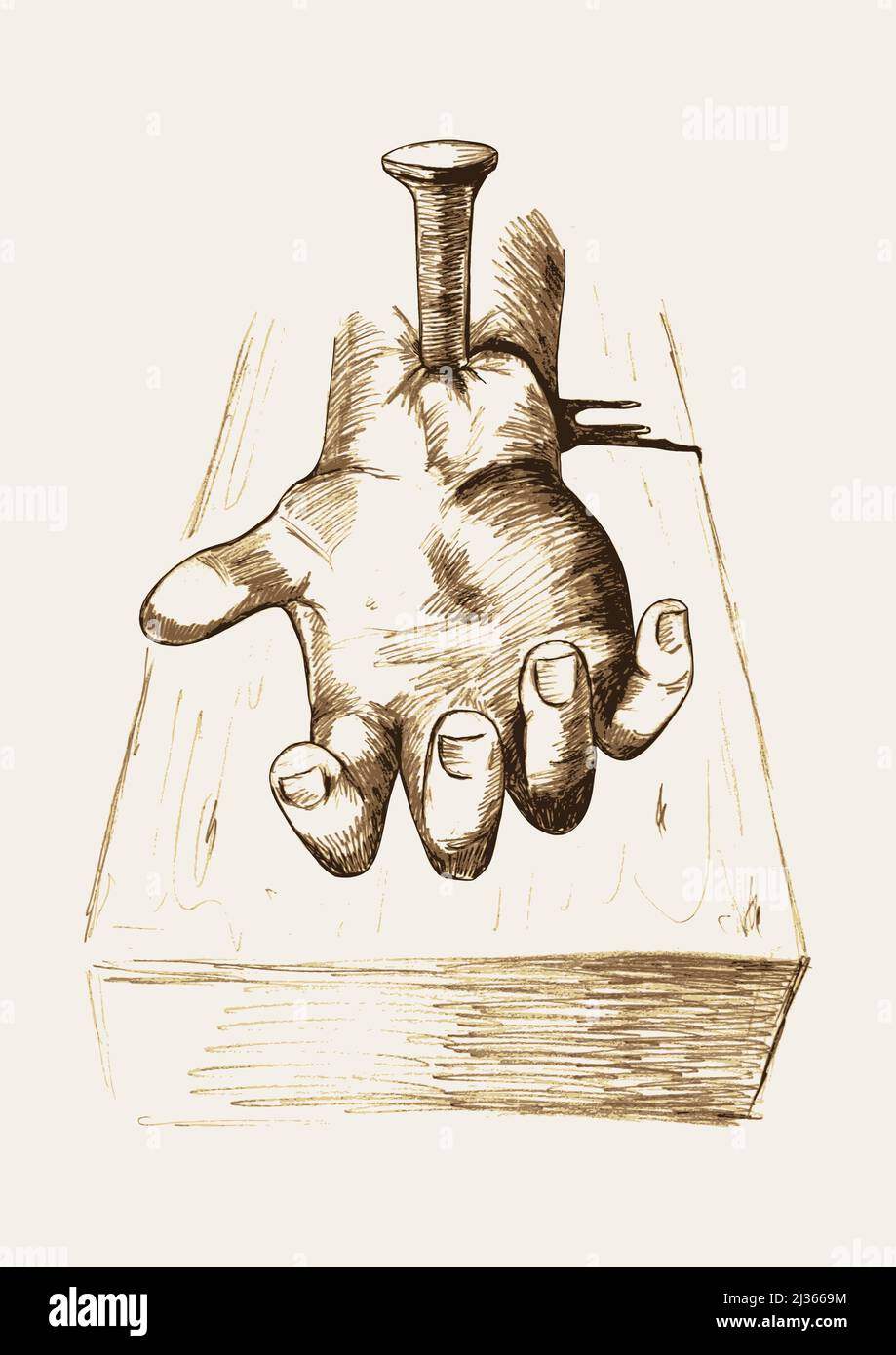Nailed hand crucifixion jesus christ hi-res stock photography and images - Alamy